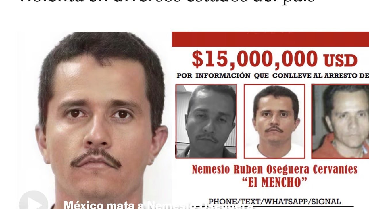 Trùm ma túy Mexico 'El Mencho' bị tiêu diệt